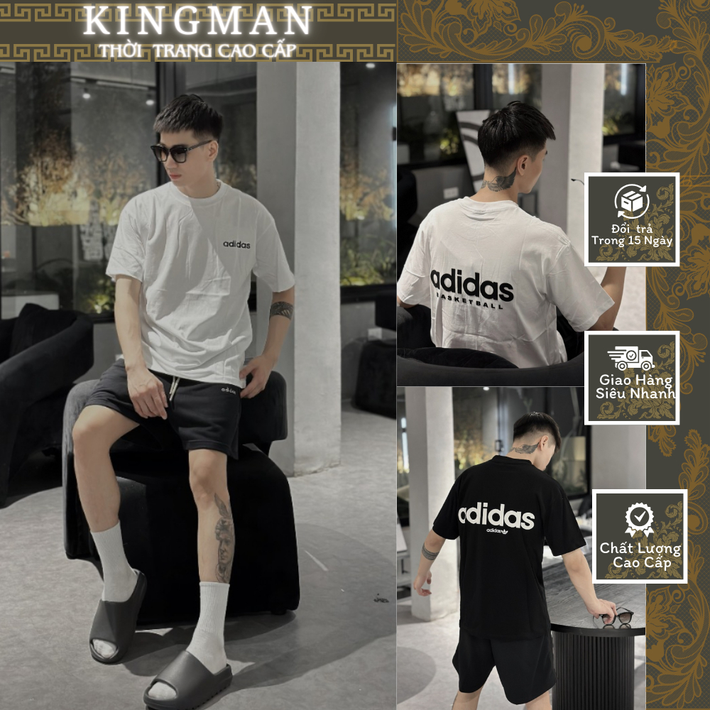 Bộ quần áo A DI DAS in nổi trước sau bản mới nhất đơn giản trẻ trung-bộ cộc unisex nam 2024 B018 ...