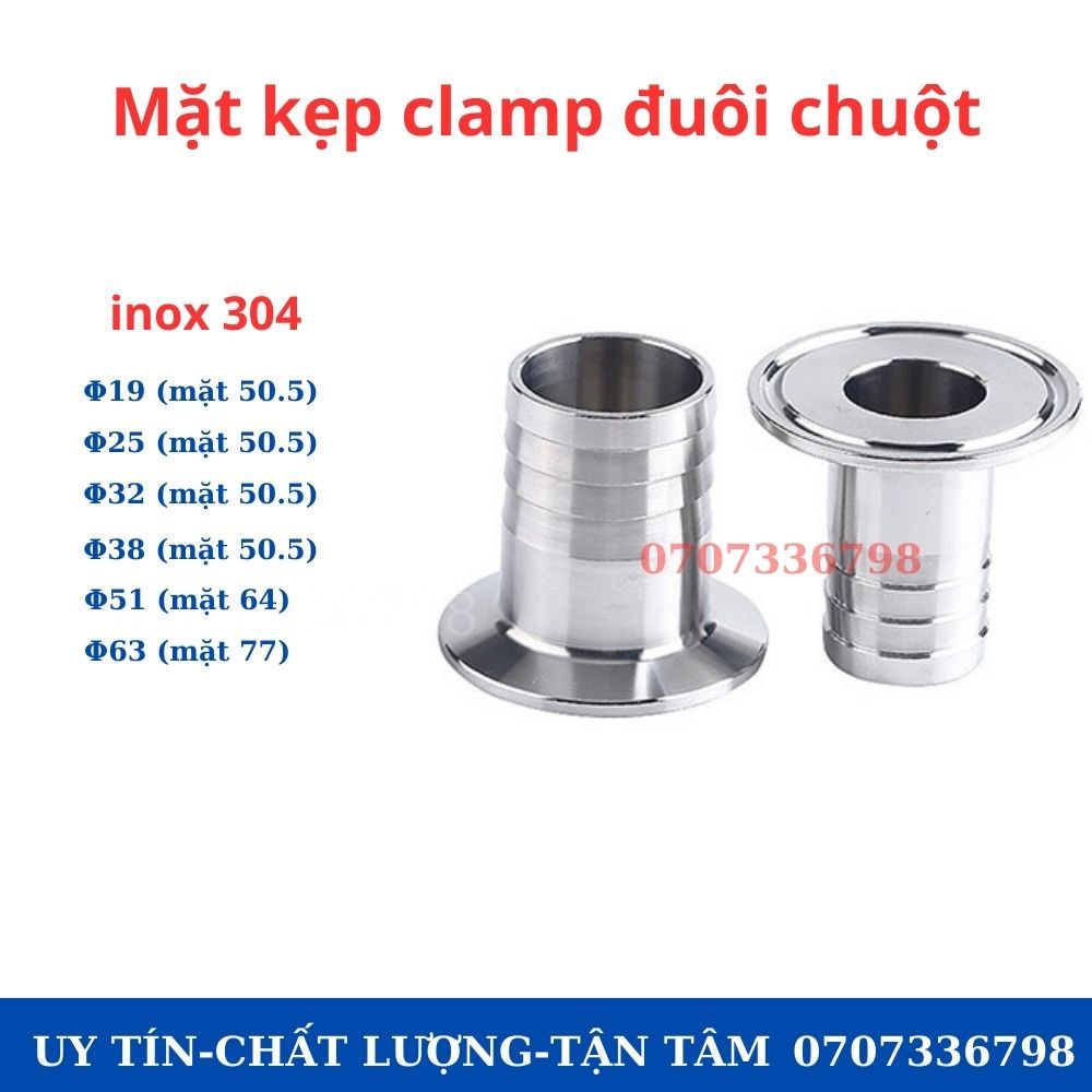 Mặt kẹp clamp đuôi chuột-Ferrule đuôi chuột inox vi sinh | Shopee Việt Nam