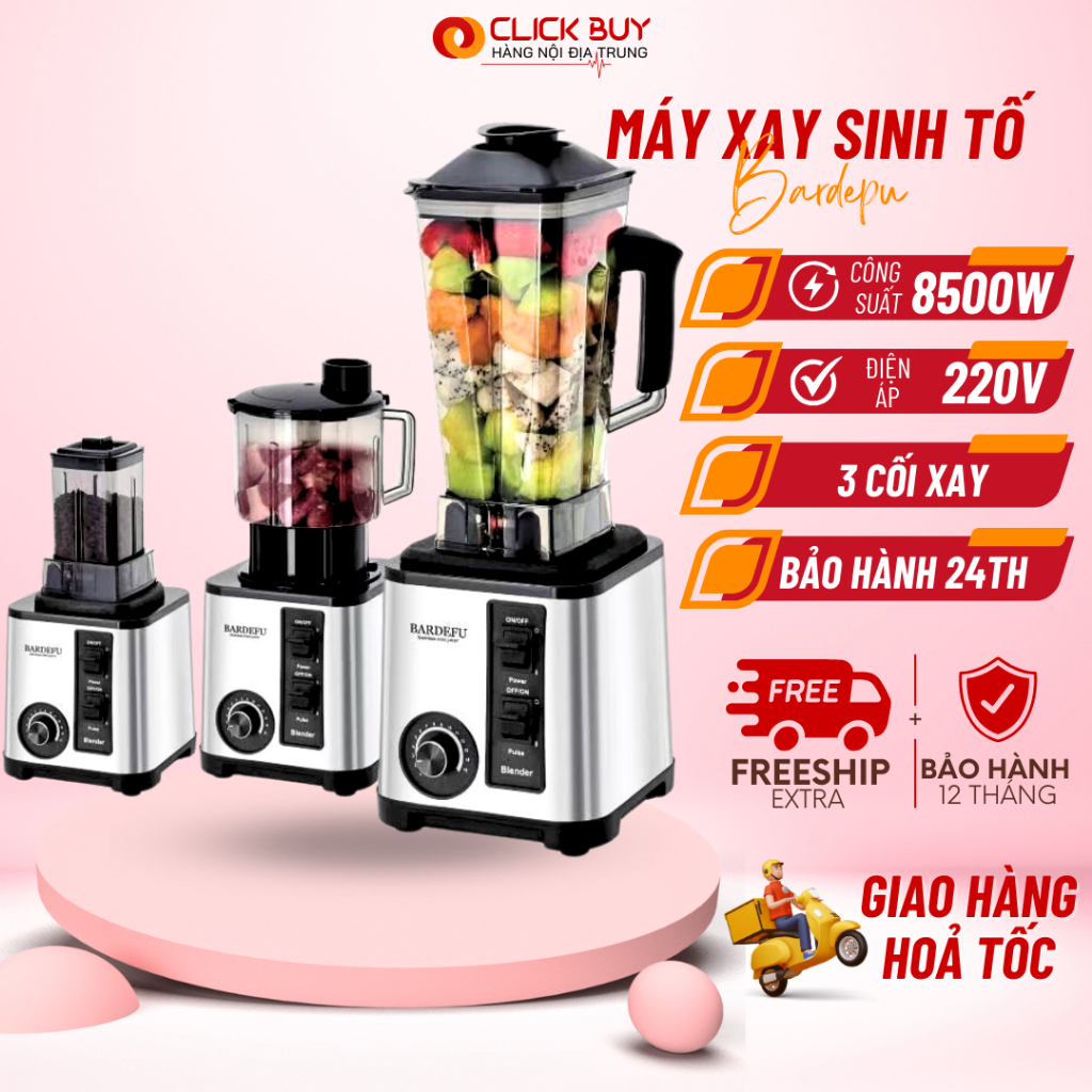 Máy Xay Sinh Tố Công Nghiệp BARDEFU 3 Cối Xay, Máy Xay Đa Năng, Xay ...