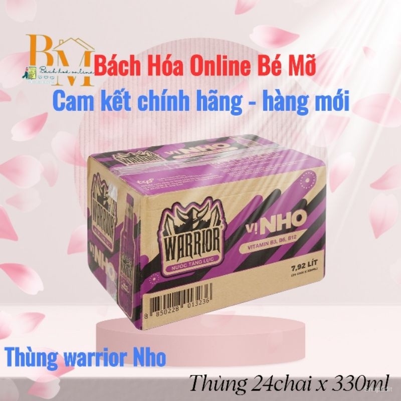 Thùng 24 Chai Nước Tăng Lực Warrior Hương Nho 330ml | Shopee Việt Nam