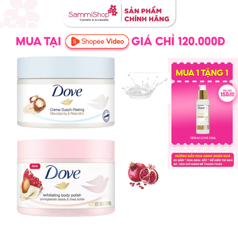 Kem Tẩy Tế Bào Chết Body Dove Macca Lựu Đỏ Chăm Da Sáng Mịn, Giữ Ẩm ...