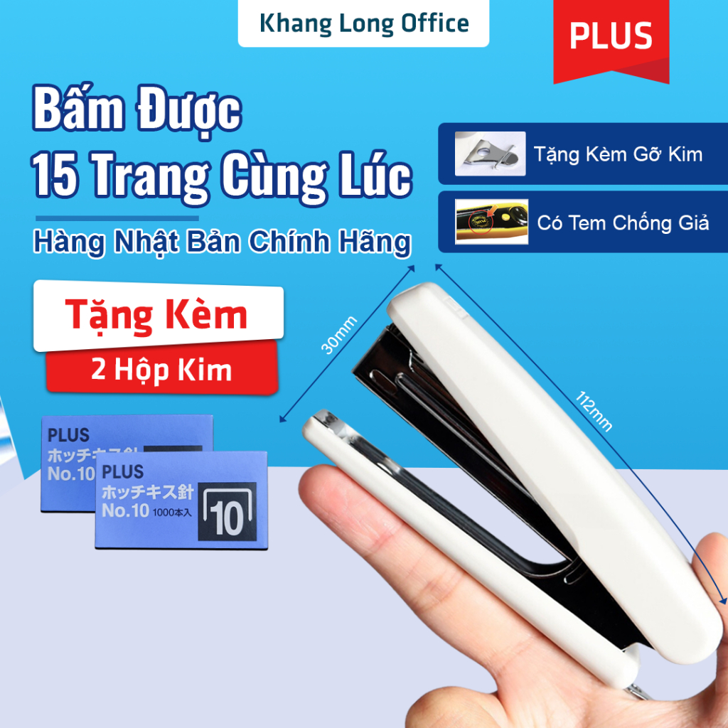 Dập Ghim Số 10 Plus Chính Hãng, Đồ Bấm Giấy Kèm 2 Hộp Ghim, Bấm Được 15 ...