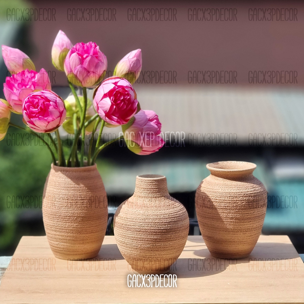 Lọ hoa gốm sứ men cồn cát tone màu vàng nâu Bát Tràng | Shopee Việt Nam