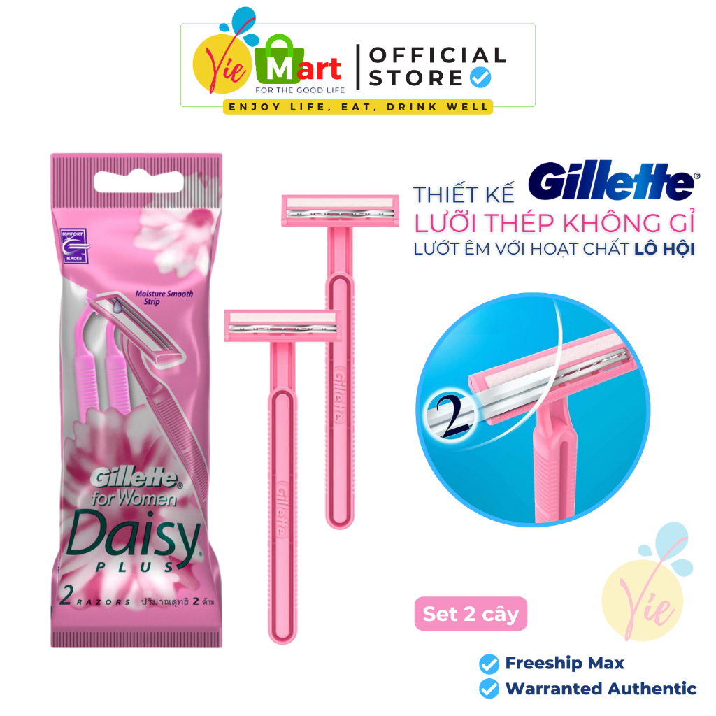 Dao Cạo Nữ Gillette Daisy Plus Razors with Moisture-Smooth Strip (Gói 2 ...