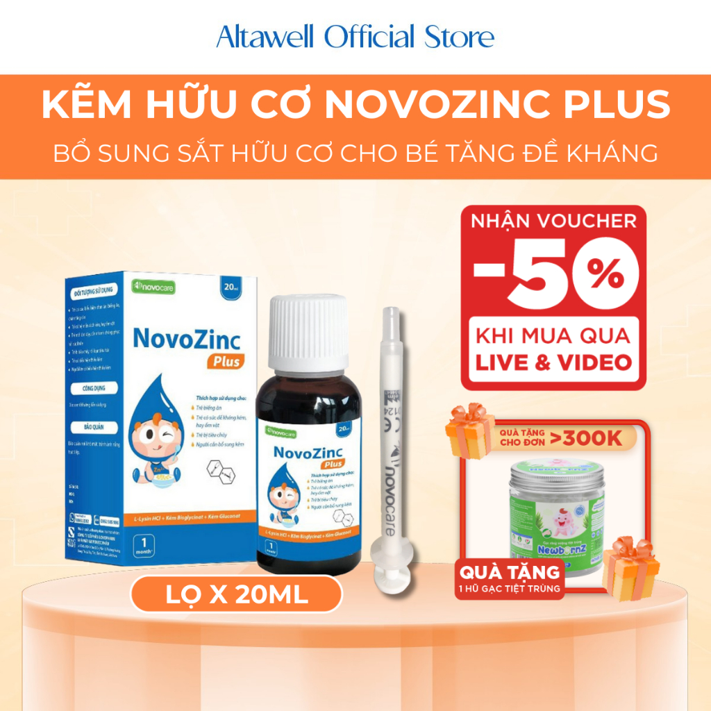 Kẽm Hữu Cơ Cho Bé NovoZinc Plus - Bổ Sung Kẽm và Lysin Cho Bé Ăn Ngon ...