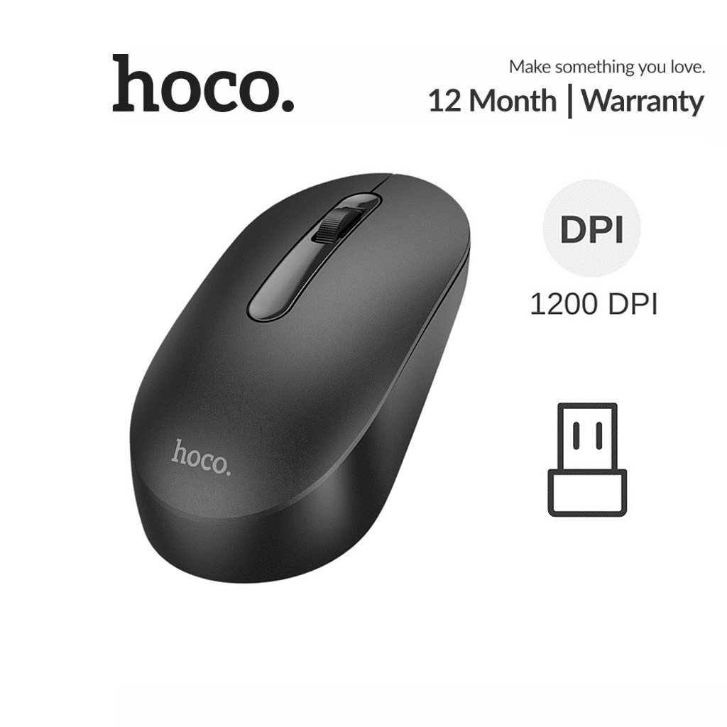 Chuột không dây 2.4G Hoco GM14 kết nối USB , 1200 DPI thiết kế nhỏ gọn ...