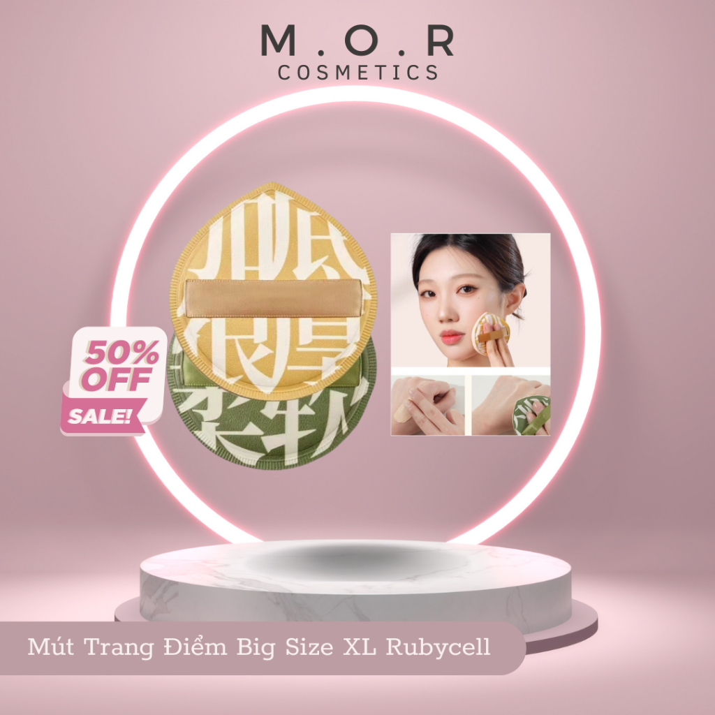 Mút Trang Điểm Big Size XL Rubycell Tán Kem Nền Cushion Phấn Phủ Che Khuyết Điểm Lì Mịn Thấm ...