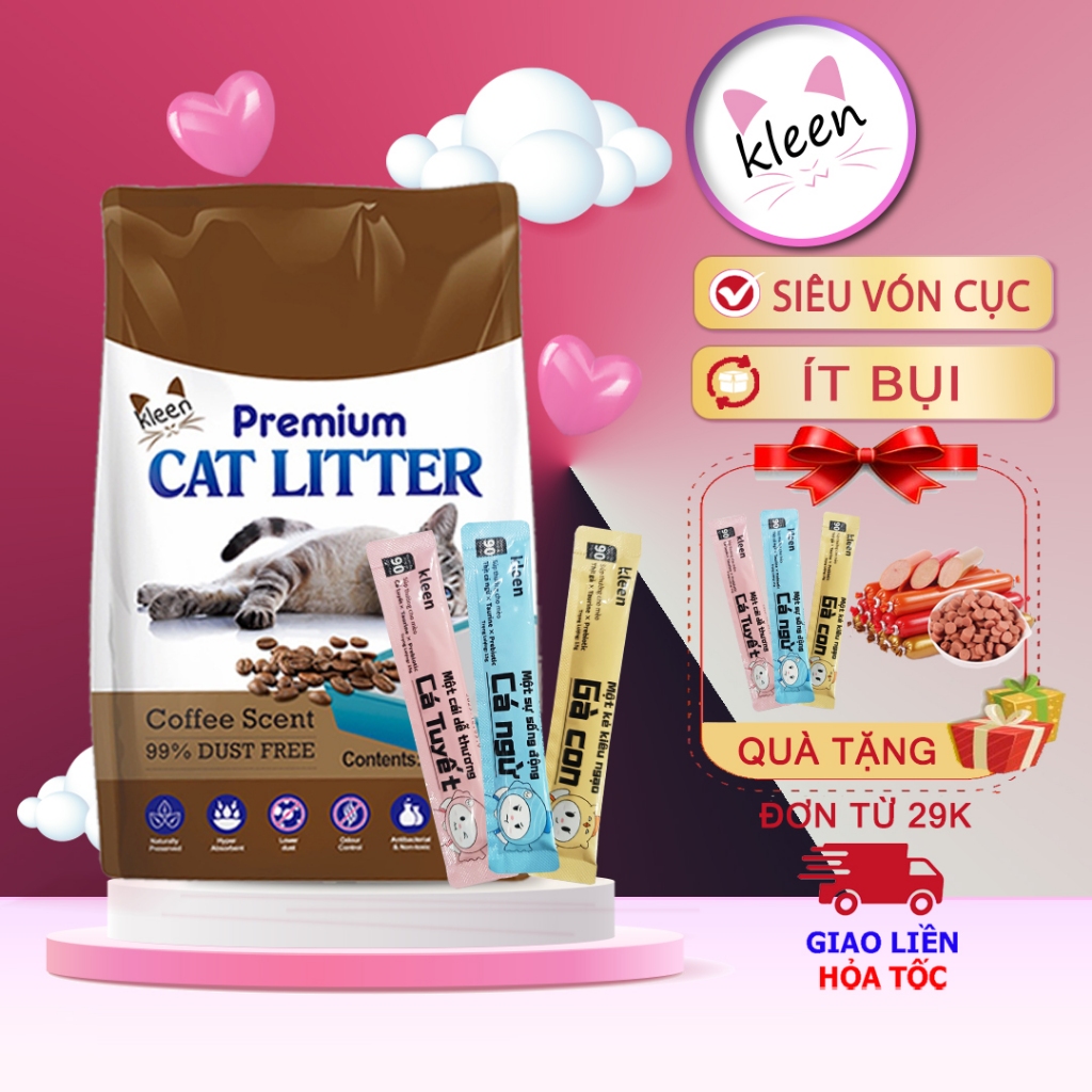 Cát Premium Cat Litter Kleen, Cát Vệ Sinh Cho Mèo Kleen Cat 9l túi 4kg ...