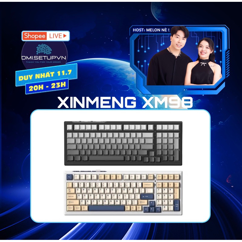 [HOẢ TỐC] Bàn Phím Cơ Bluetooth Không Dây XM98 PRO LED RGB Cao Cấp ...
