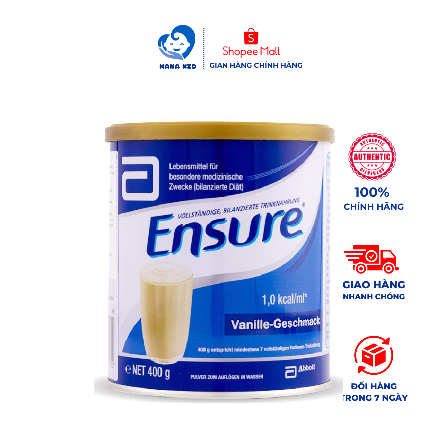 Sữa bột Abbott Ensure Đức 400g dành cho người mới ốm dạy, cần bổ sung sinh dưỡng và người già ...