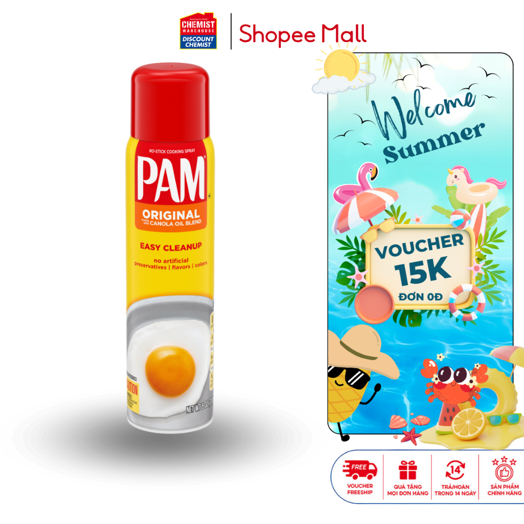 Dầu xịt PAM 0 calo PAM Cooking Spray hạn chế nguy cơ mắc bệnh tim mạch ...