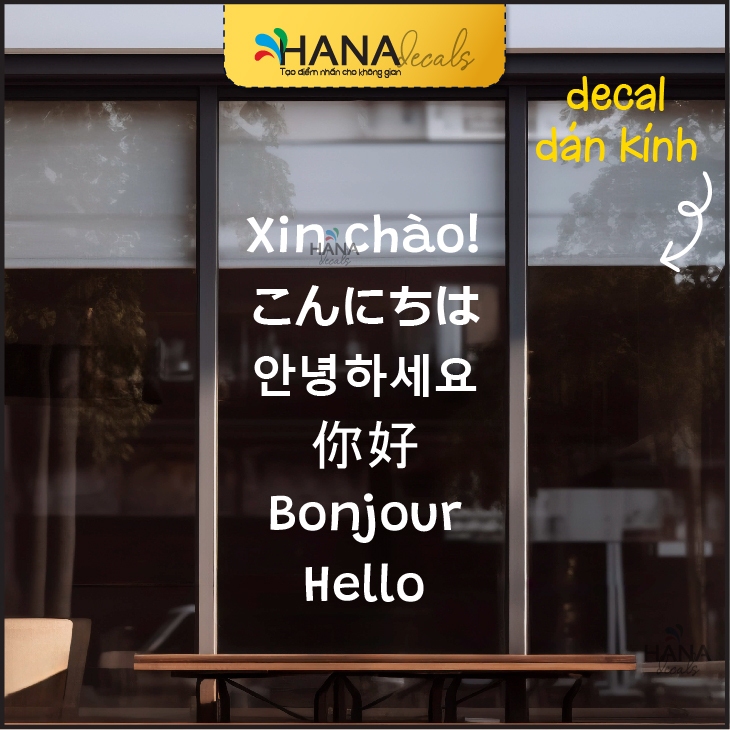 Decal Trang Trí Cửa Kinh Chữ Hello Xin Chào , Decan dán Kính - Dễ dán ...