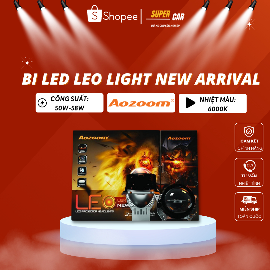 Đèn Bi Led Leo Light Aozoom Đèn Bi Pha Led Siêu Sáng Cho Ô Tô Bảo Hành Chính Hãng 3 Năm | Shopee ...