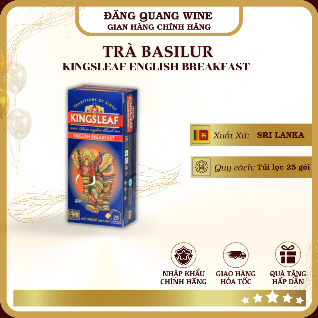 Trà Basilur Kingsleaf English Breakfast – túi lọc 50g | Shopee Việt Nam