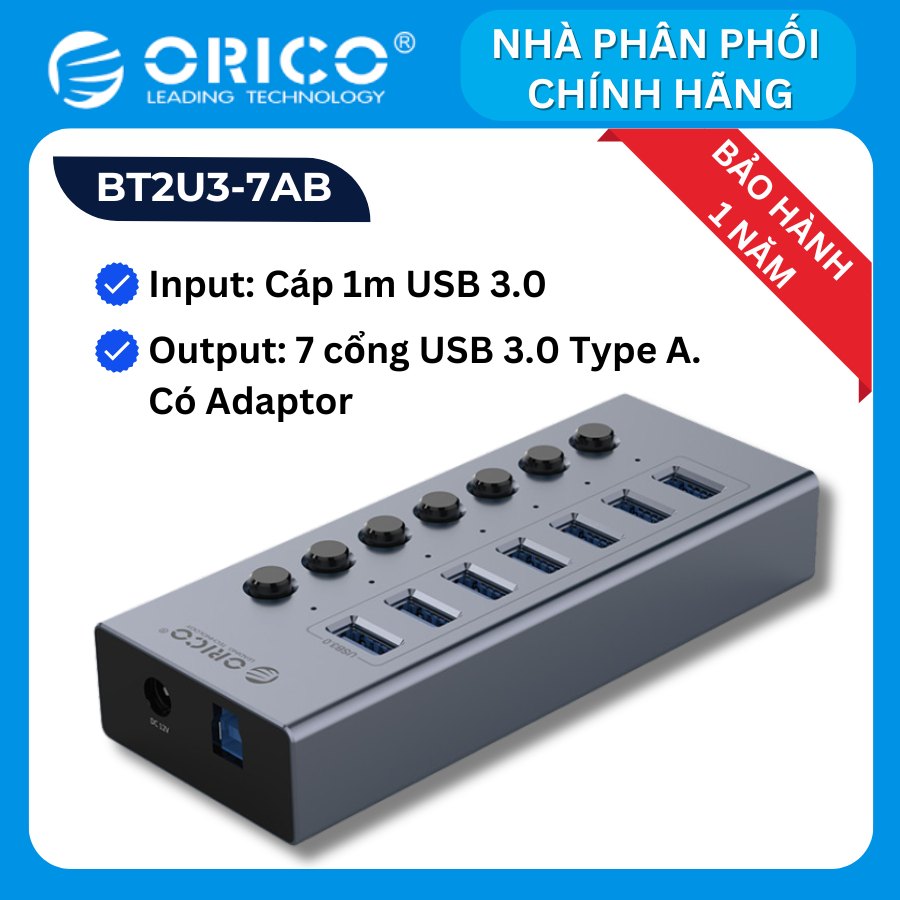 BỘ CHIA USB HUB ORICO BT2U3-7AB Hàng Chính Hãng | Shopee Việt Nam