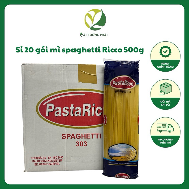 Sỉ 20 gói Mỳ Ý Spaghetti Sợi Tròn RICCO 500g Nhập Khẩu Thổ Nhĩ Kỳ ...