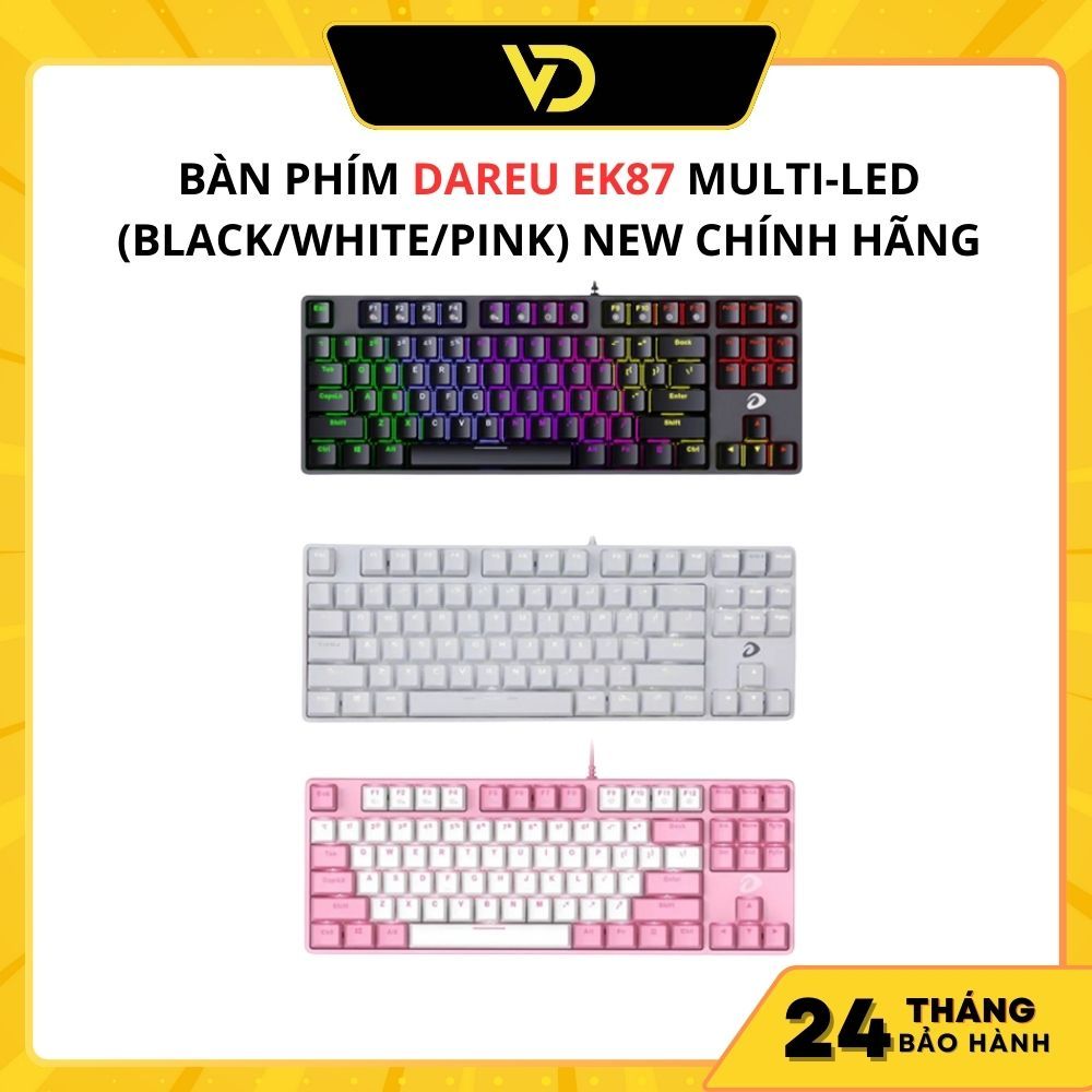 BÀN PHÍM DAREU EK87 MULTI-LED (BLACK/WHITE/PINK) NEW CHÍNH HÃNG ...