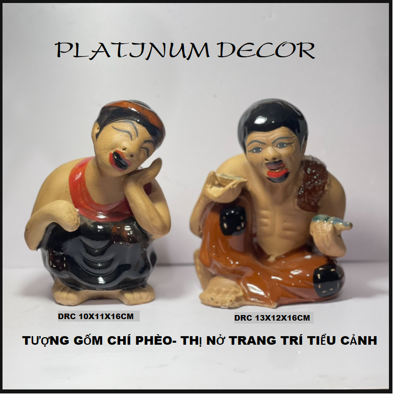 Tượng gốm Chí Phèo- Thị nở trang trí hòn non bộ, tiểu cảnh | Shopee ...