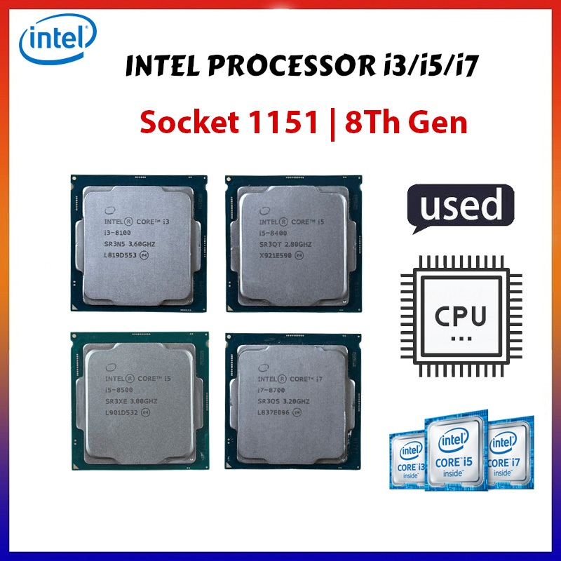 CPU - Bộ Vi Xử Lý Intel Core i7-8700k, i7-8700, i5-8500, i5-8400, i3-8300, i3-8100 - CPU Socket ...