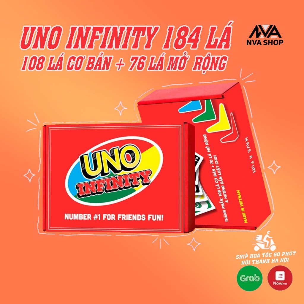 Uno Infinity 184 lá cơ bản + mở rộng đầy đủ nhất - hộp đỏ | Shopee Việt Nam