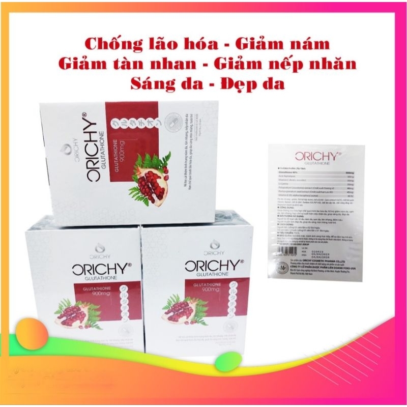 Viên uống hỗ trợ trắng da, mờ nám ORICHY GLUTATHION 900 | Shopee Việt Nam