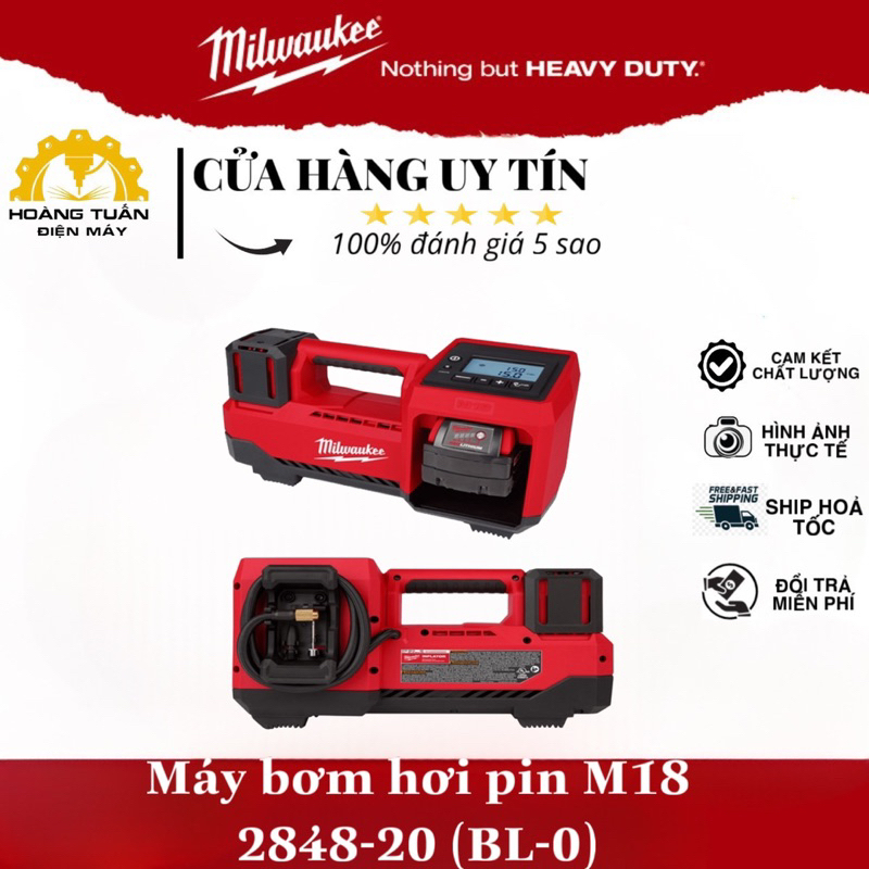 Máy bơm hơi dùng pin 18V Milwaukee M18 2848-20 (BL-0)-Hoàng Tuấn Điện Máy-P2 | Shopee Việt Nam