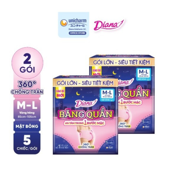 HỎA TỐC HÀ NÔI Combo 2 gói băng vệ sinh dạng quần diana SM//ML (5 miếng ...