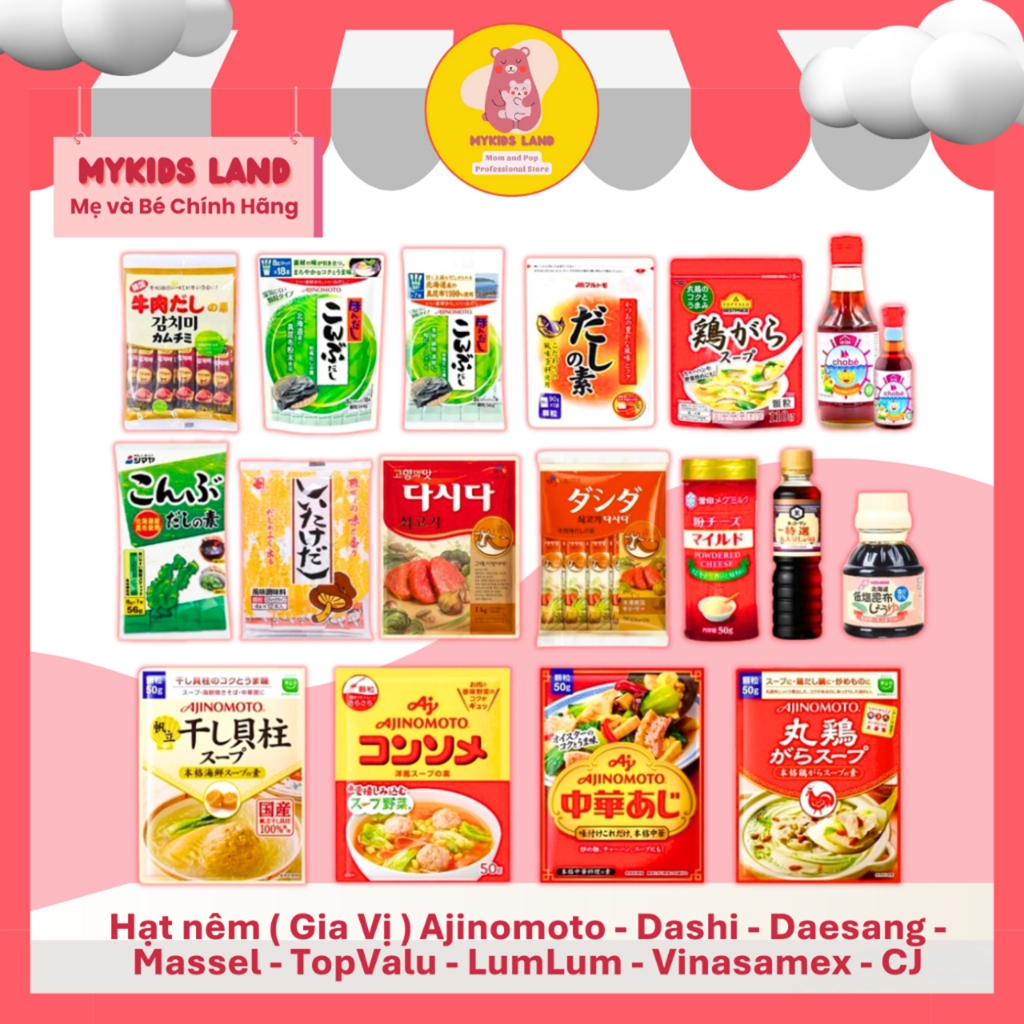 Hạt nêm ( Gia Vị ) Ăn Dặm cho bé Ajinomoto - Dashi - Daesang - Massel - TopValu - LumLum ...