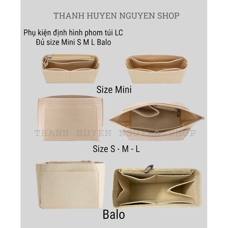 Phụ kiện lót nỉ túi mini định hình phom túi LC size mini S M L vừa đt ...