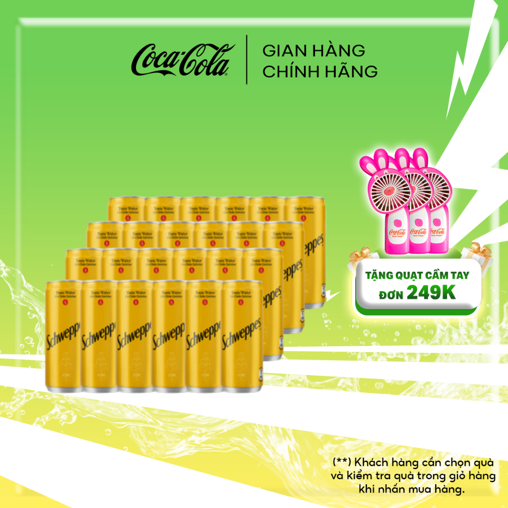 Lốc 24 Lon Nước Soda Giải Khát Schweppes Tonic 320ml/Lon Coca-Cola ...