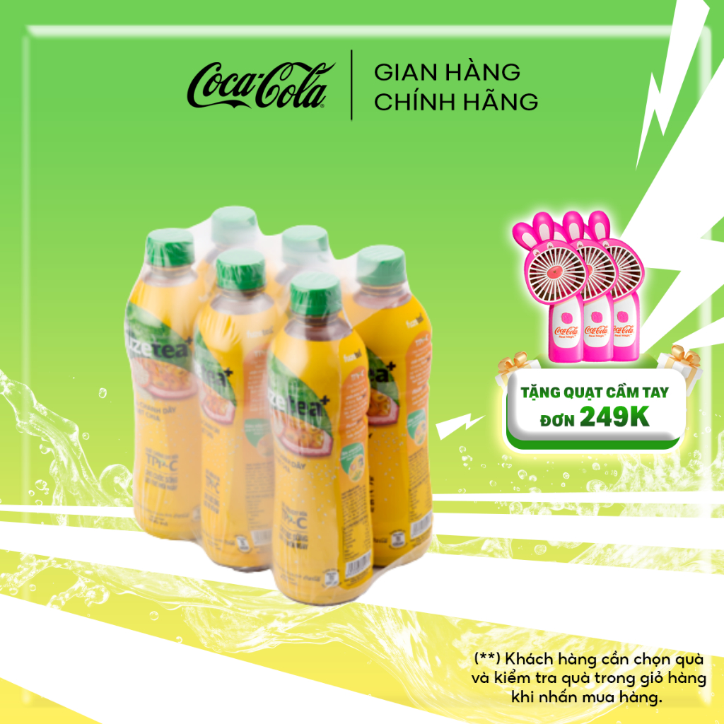 Lốc 6 Chai Trà Chanh Dây Và Hạt Chia Fuzetea+ 450ml/Chai Coca-Cola ...