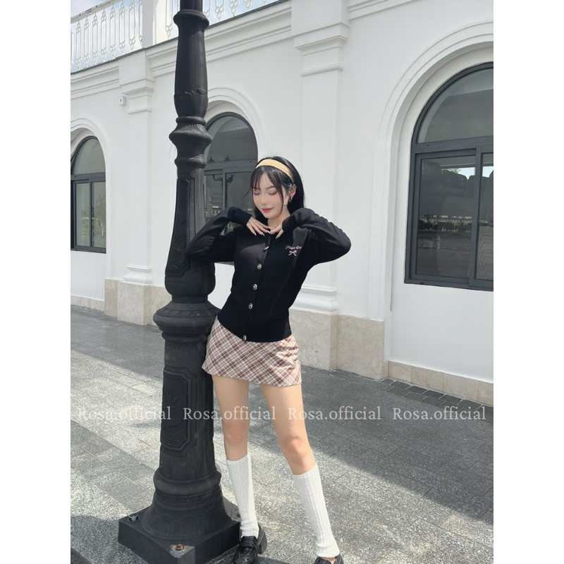 Áo Khoác Cardigan Rosa Girl Tay Dài Gài Nút Nơ Rosa | Shopee Việt Nam