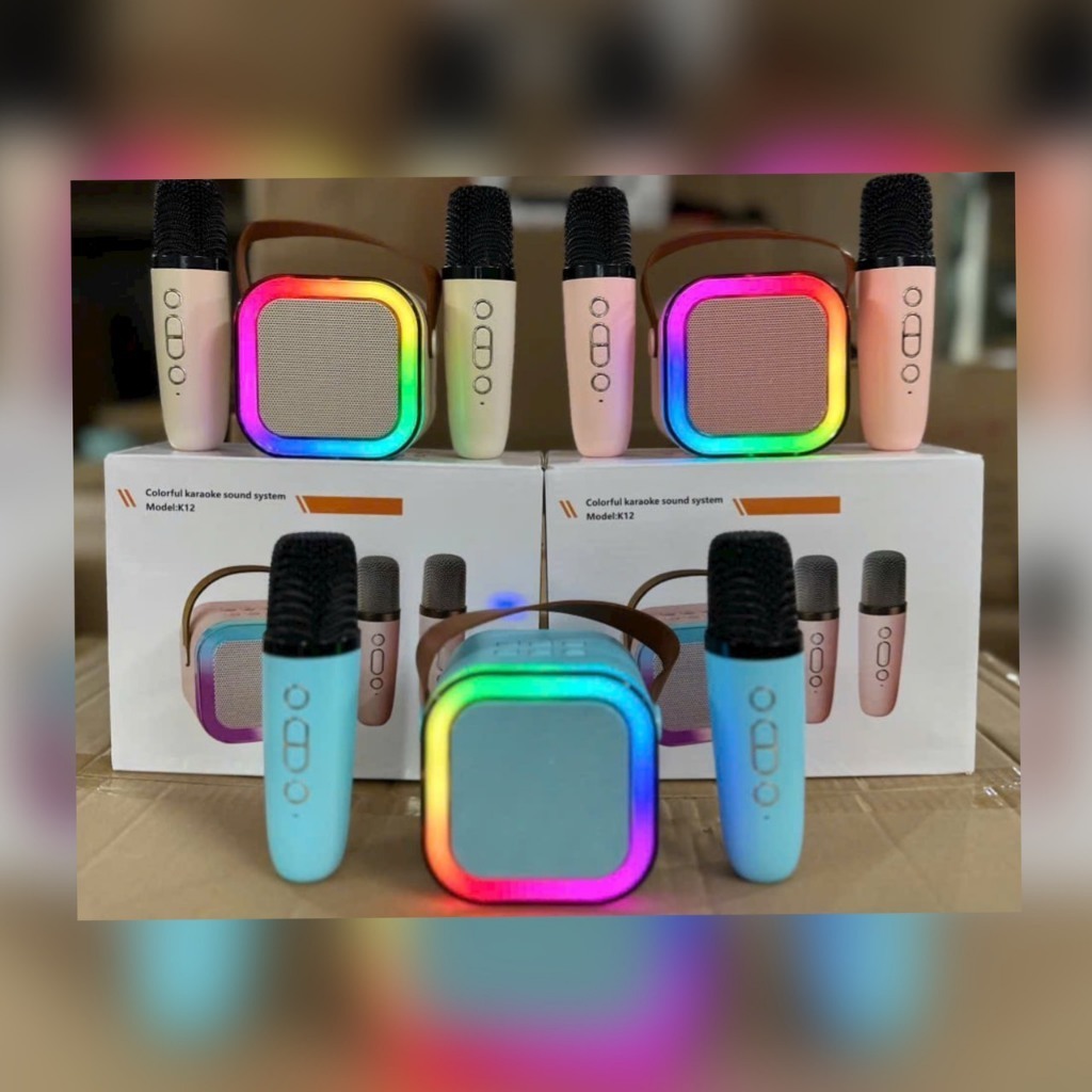 Loa Karaoke Mini K12 Kèm 2 Micro và Loa Bluetooth Mini Vuông DW12 ...