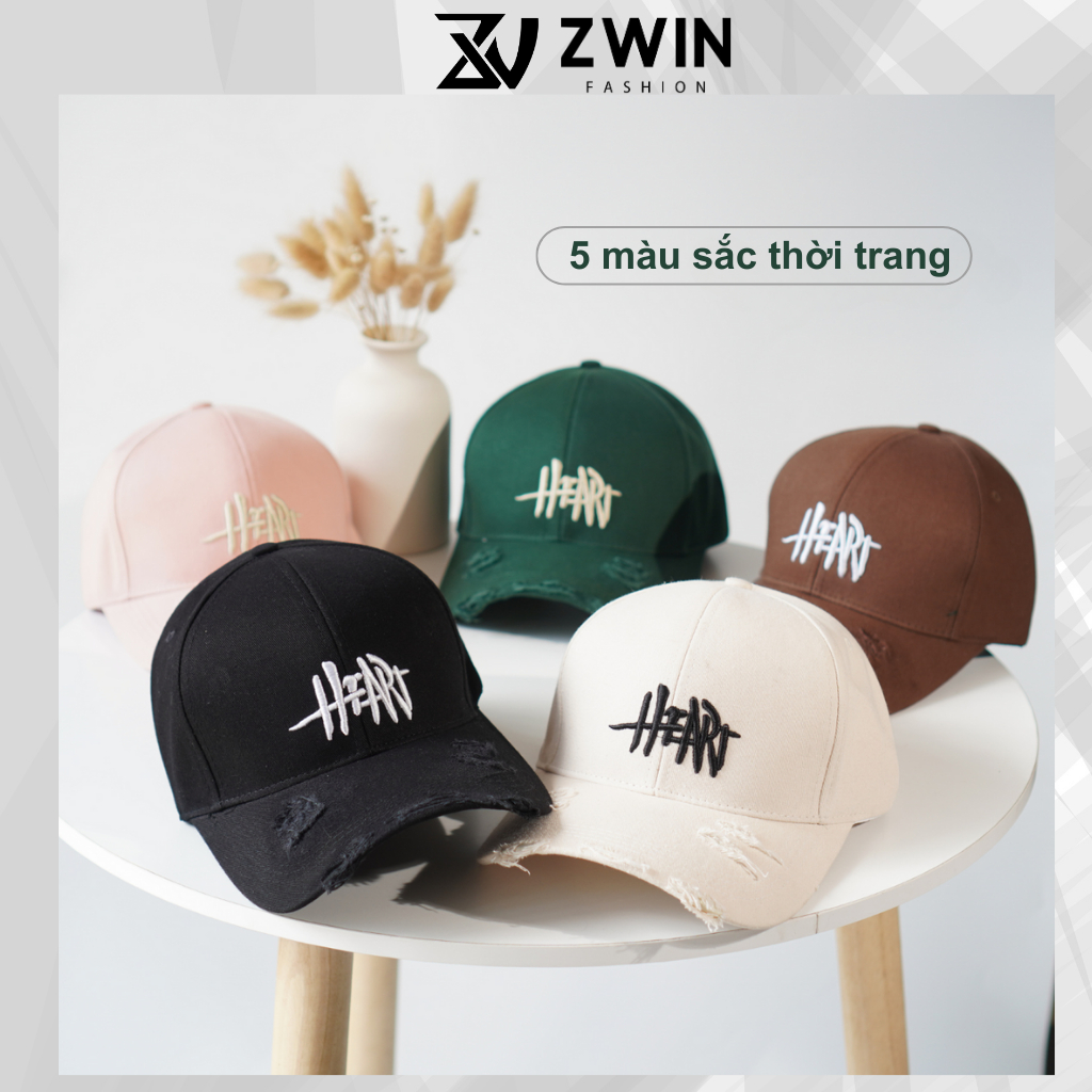 Mũ Lưỡi Trai Nón Kết Tua Rua Thêu Chữ Heart Chất Kaki Cao Cấp Form Unisex Nam Nữ N179 - Zwin ...