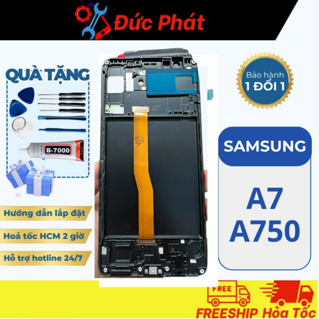 Màn Hình SAMSUNG A7 2018 ( A750 ) Oled khung / QX khung (Tặng kèm keo dán và bộ sửa) | Shopee ...