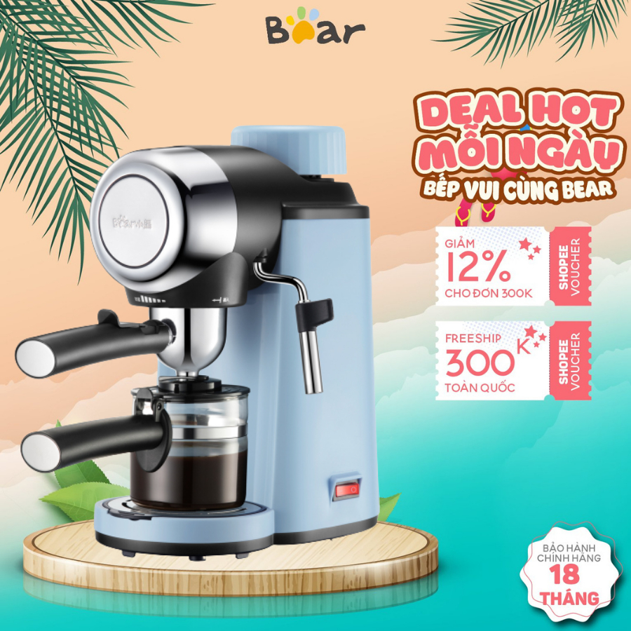 Máy pha cà phê Espresso tự động BEAR CF-B20V1 (KFJ-A02N1), 800W, kích thước nhỏ gọn, pha trà, BH ...