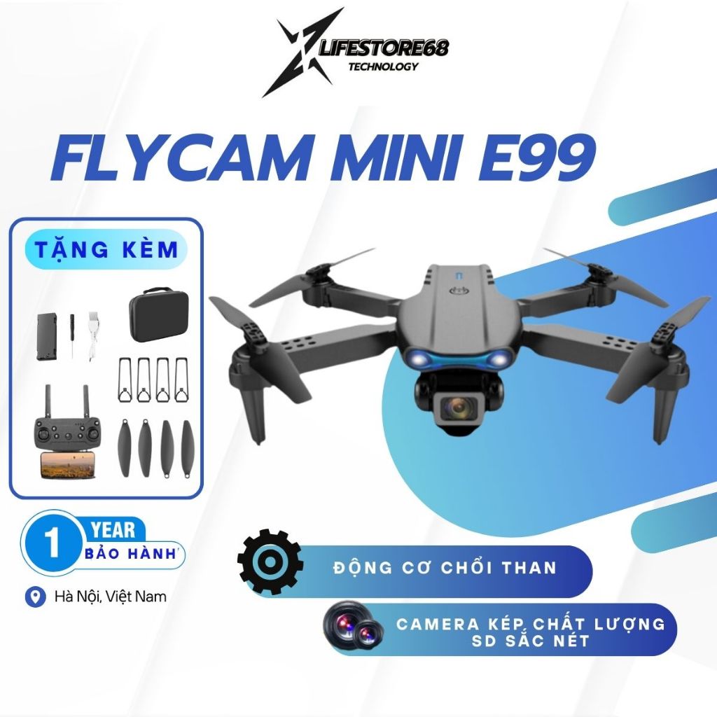 Flycam mini E99 Pro Max, Máy bay điều khiển từ xa camera quay phim chụp ...