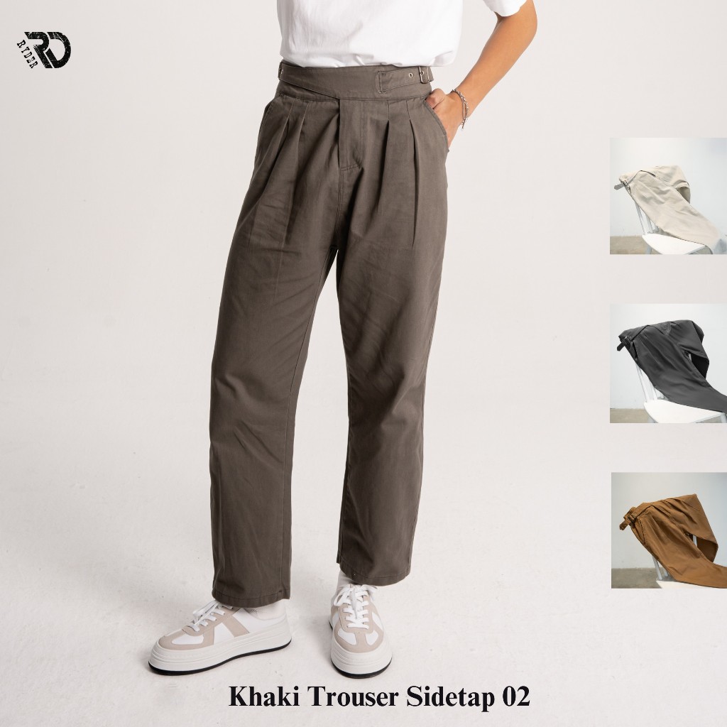 Quần Nam Khaki Trouser Side Tab 02 màu Grey, Ryder, Mềm mịn, thoáng mát ...