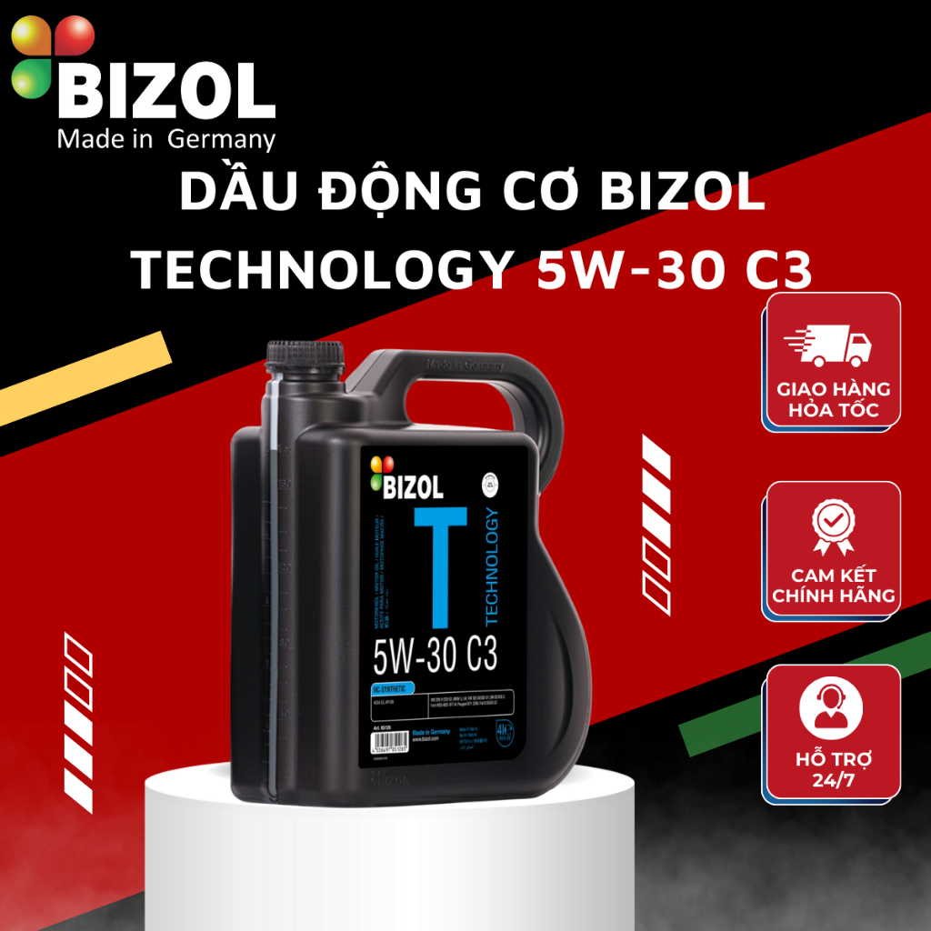 Dầu động cơ BIZOL Technology 5W-30 C3 - Dầu động cơ ô tô, dầu tổng hợp HC - Phụ tùng Bizol chính ...