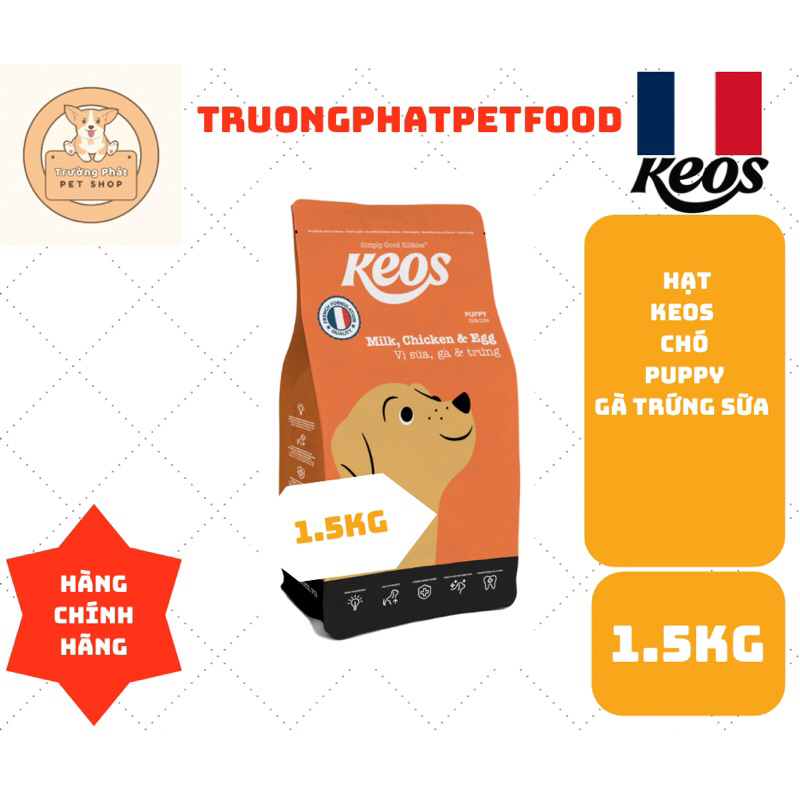 [Keos] Thức Ăn Hạt Chó 2-12Tháng tuổi KEOS PUPPY 1.5kg | Shopee Việt Nam