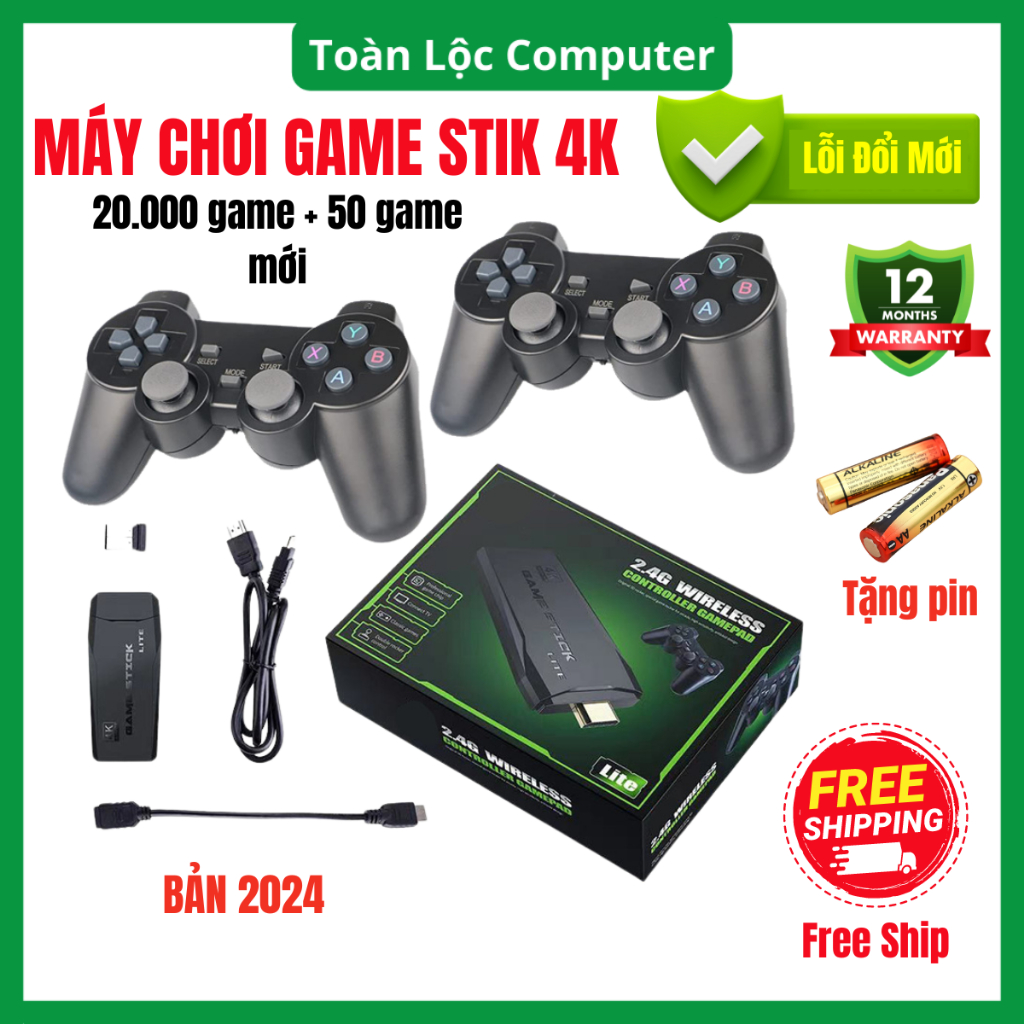 Máy Chơi Game Stick 4K Cầm Tay V3 Pro 2024 Tiếng Việt 64GB 20.000 trò ...