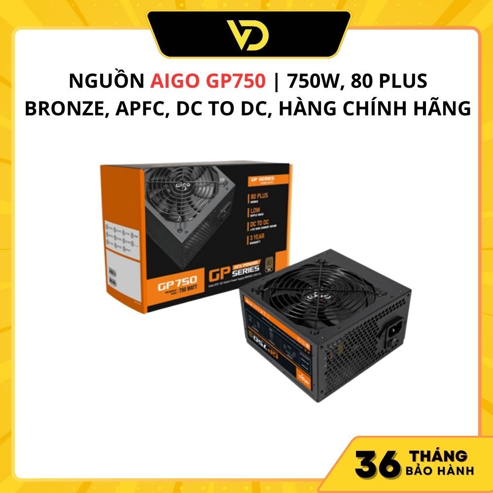 NGUỒN AIGO GP750 | 750W, 80 PLUS BRONZE, APFC, DC TO DC - Hàng Chính ...