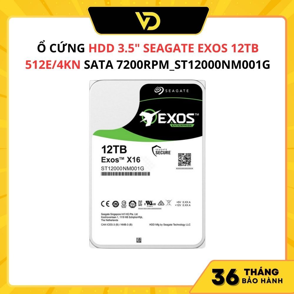 Ổ cứng HDD 3.5" SEAGATE EXOS 12TB 512E/4KN SATA 7200RPM_ST12000NM001G | Shopee Việt Nam
