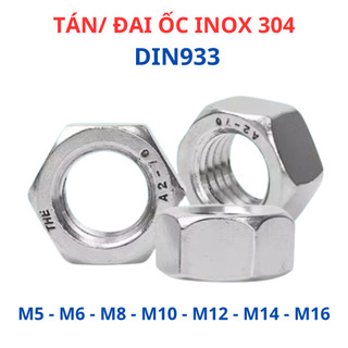 Đai Ốc, Tán Dẹp, Tán Ecu Inox 304 Dùng Cho Bulong M4, M5, M6, M8, M10 ...