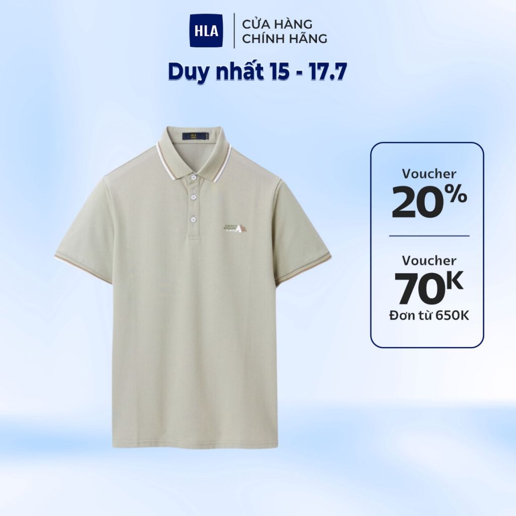 HLA - Áo POLO nam phối viền màu cotton lạnh mềm mịn cao cấp Icy cotton ...