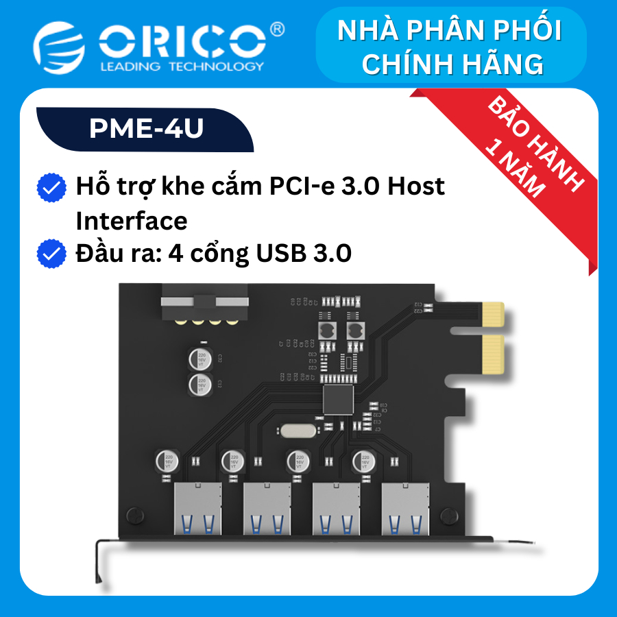 Card Mở Rộng 4 Cổng USB 3.0 ORICO PME-4U Hàng Chính Hãng | Shopee Việt Nam