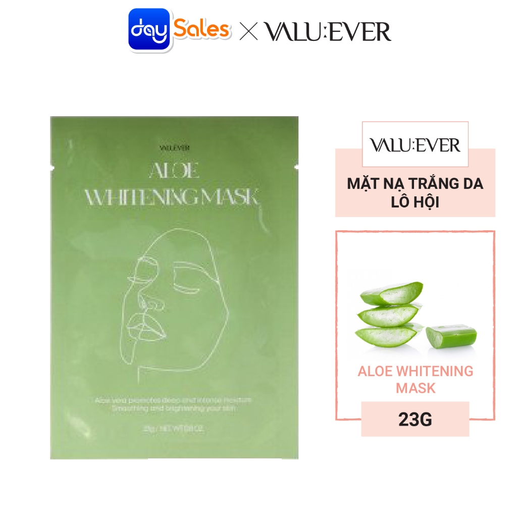 Mặt Nạ Trắng Da Lô Hội VALU:EVER Aloe Whitening Mask (Gói 23g) | Shopee ...