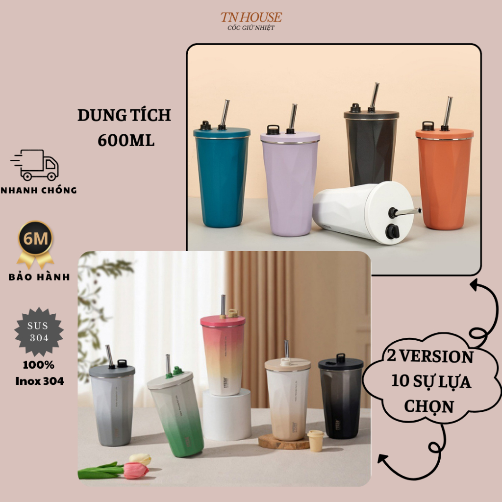 CỐC GIỮ NHIỆT TYESO COFFEE CHÍNH HÃNG CAO CẤP INOX 304 - CỐC GIỮ NHIỆT CÓ ỐNG HÚT - DUNG TÍCH ...
