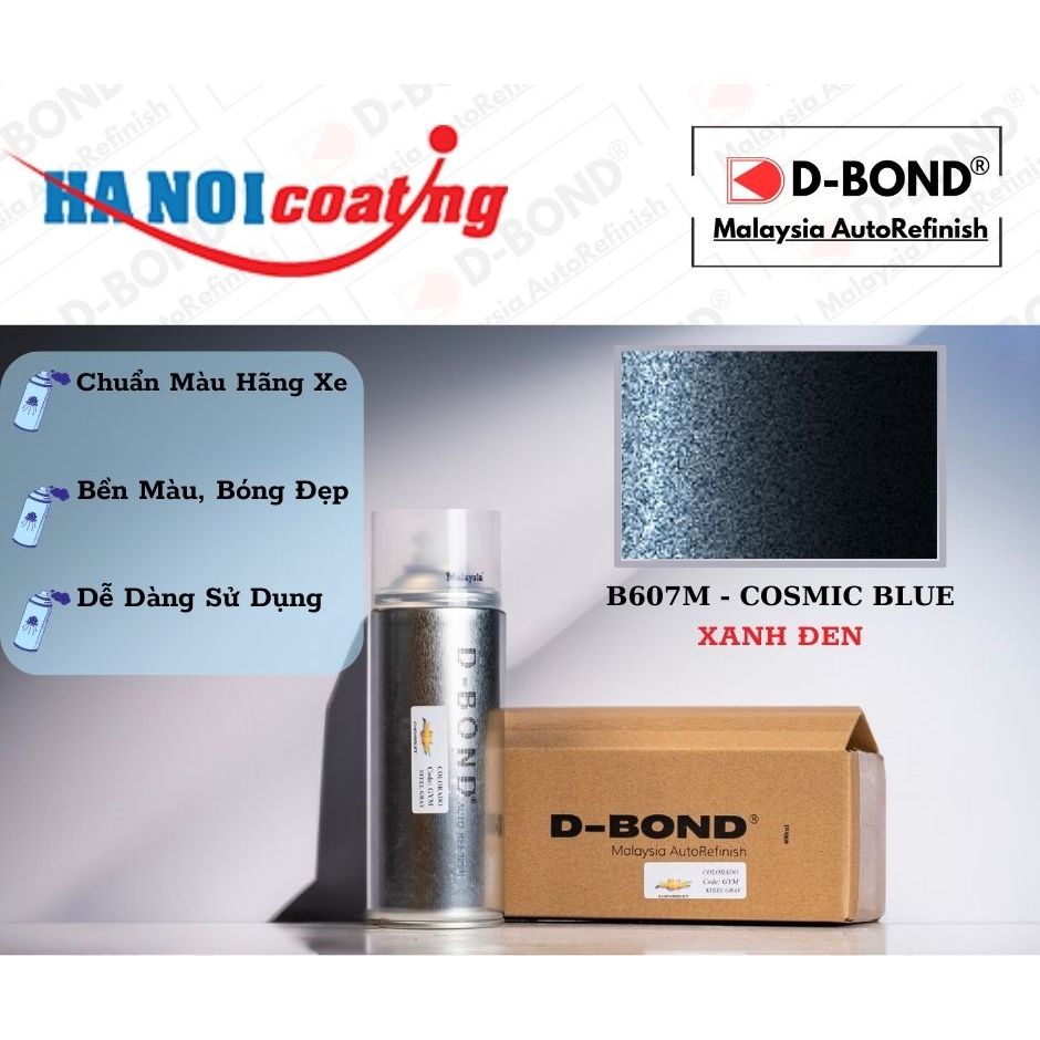 Sơn Xịt Xóa Vết Xước Cho Xe HONDA CIVIC Màu XANH ĐEN Code B607M - COSMIC BLUE Chính Hãng D-Bond ...