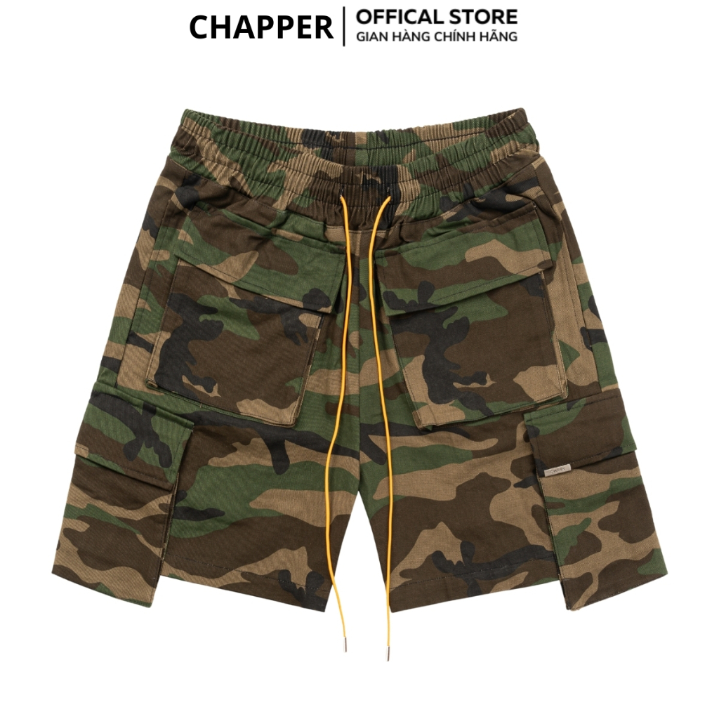 Quần short nam CHAPPER túi hộp dây vàng chất kaki rằn ri cao cấp dáng ...